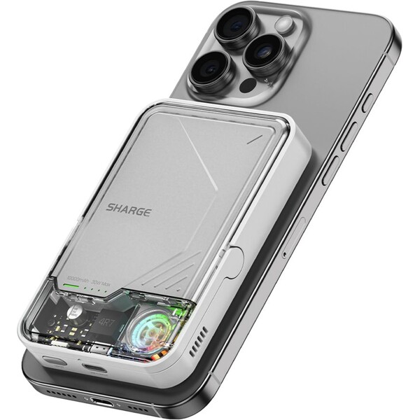 SHARGE IceMag 2 Qi2/MagSafe powerbanka s aktívnym chladením sivá - BRLOH.sk