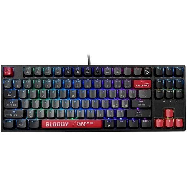 A4tech Bloody S87 TKL herná mechanická klávesnica (CZ/SK) čiernočervená ...